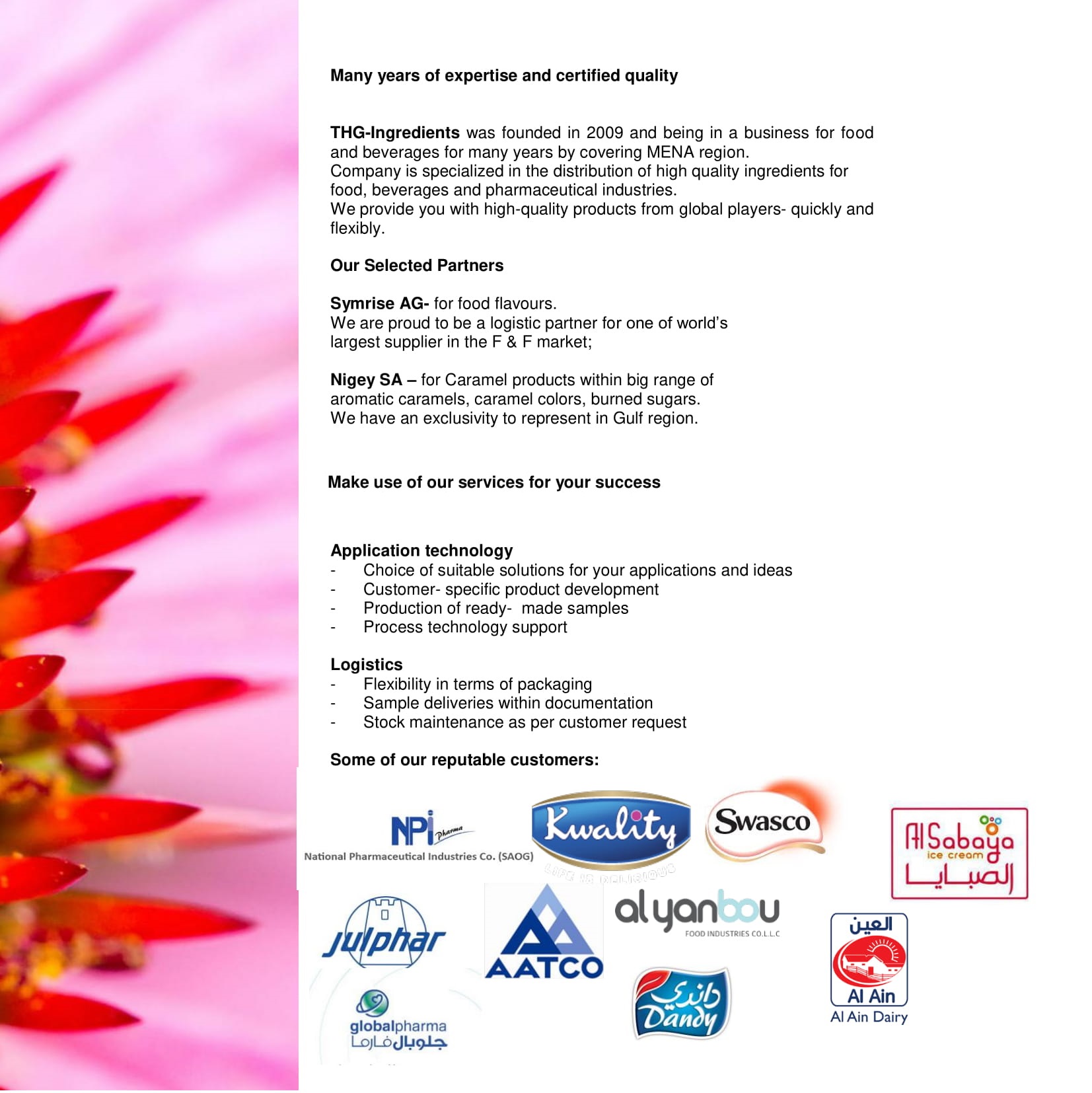 About us – THG Ingredients